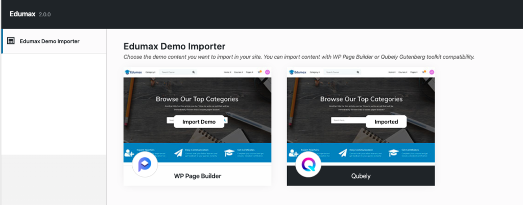 Documention | Installing Edumax theme