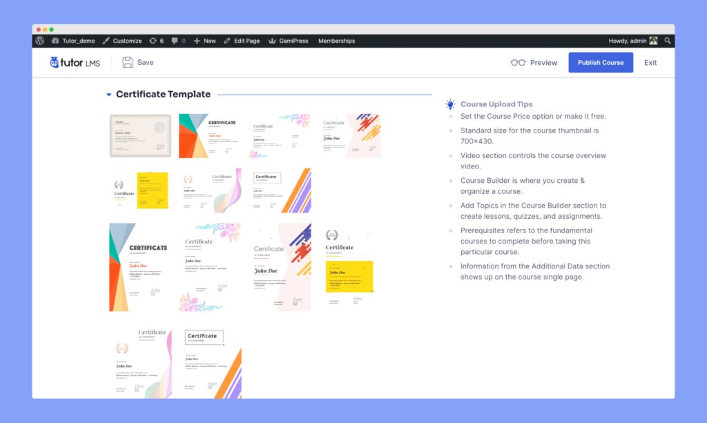 Documention | Add Certificate to A Course