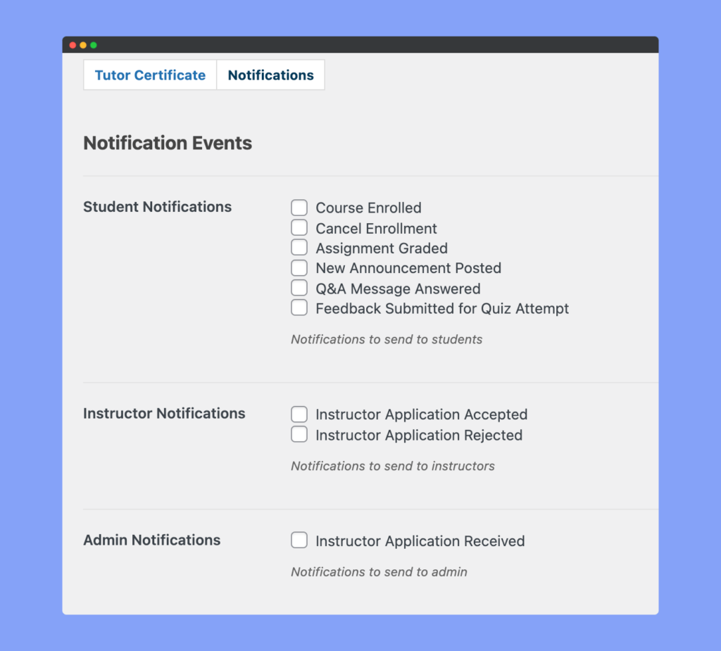 Documention | Notifications