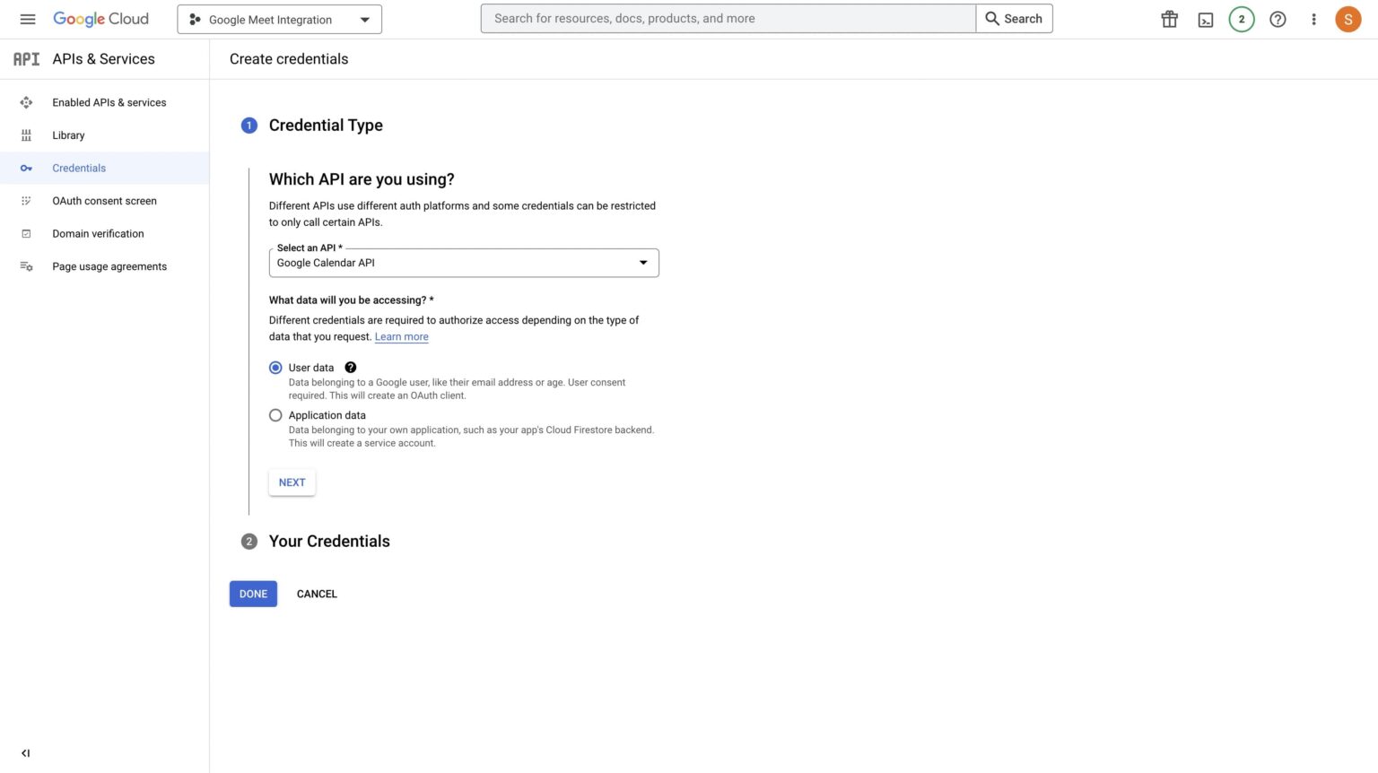 Documention | Google Meet Integration