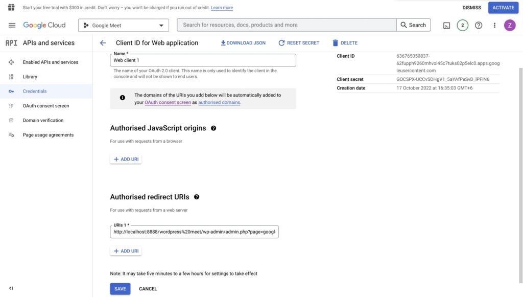 Documention | Google Meet Integration