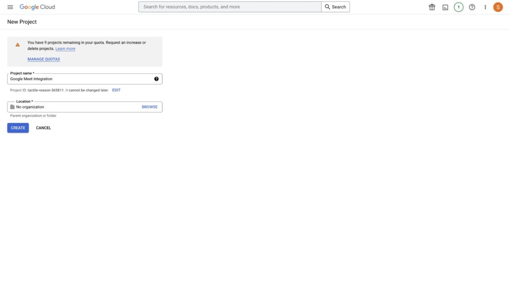Documention | Google Meet Integration