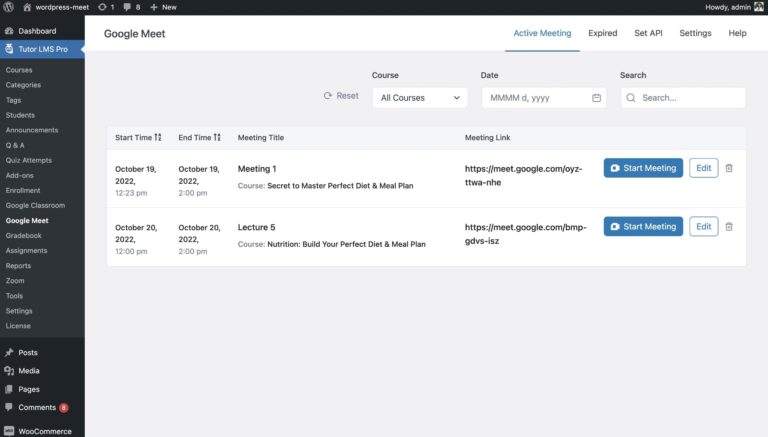 Documention | Google Meet Integration