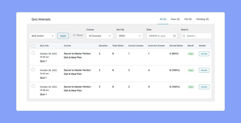 Documention | Quiz Attempts