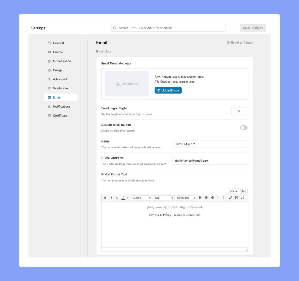 Documention | Email Notifications