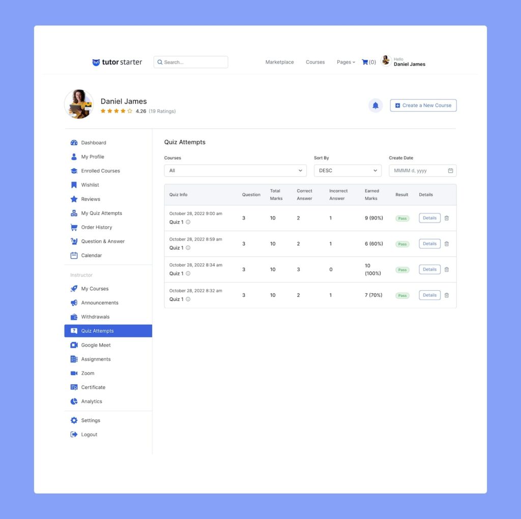Documention | Frontend Dashboard (Instructor/Admin)