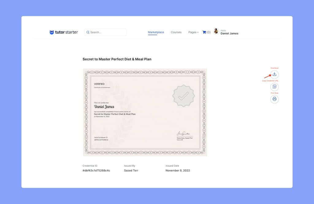 Documention | Certificate
