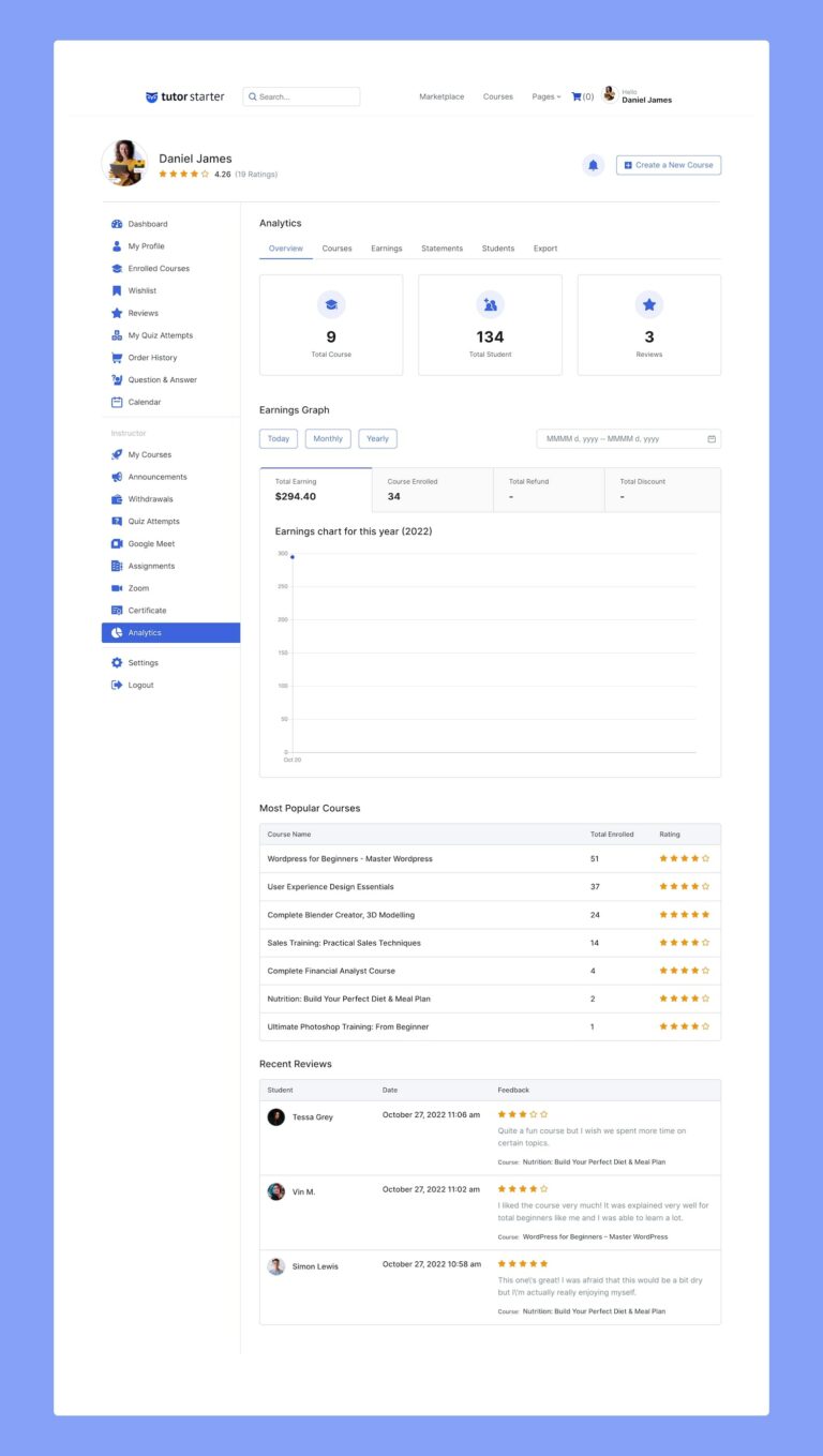 Documention | Frontend Dashboard (Instructor/Admin)