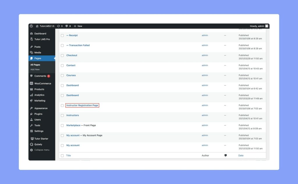 Documention | Instructor Signup