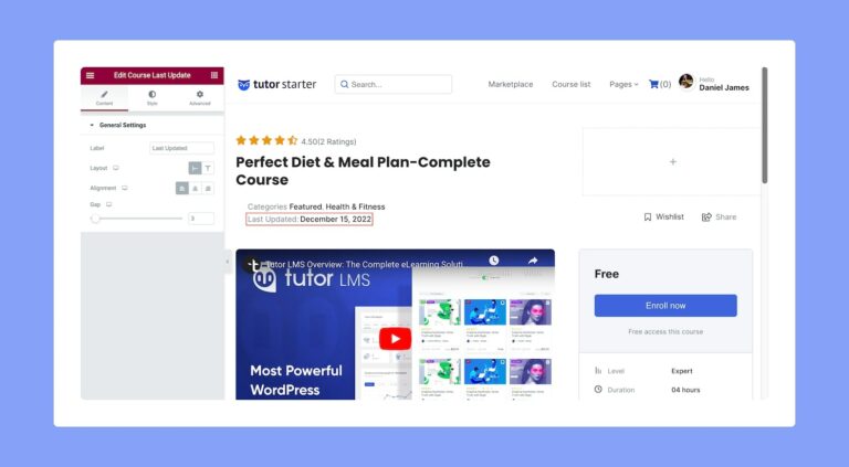 Documention | Course Last Updated