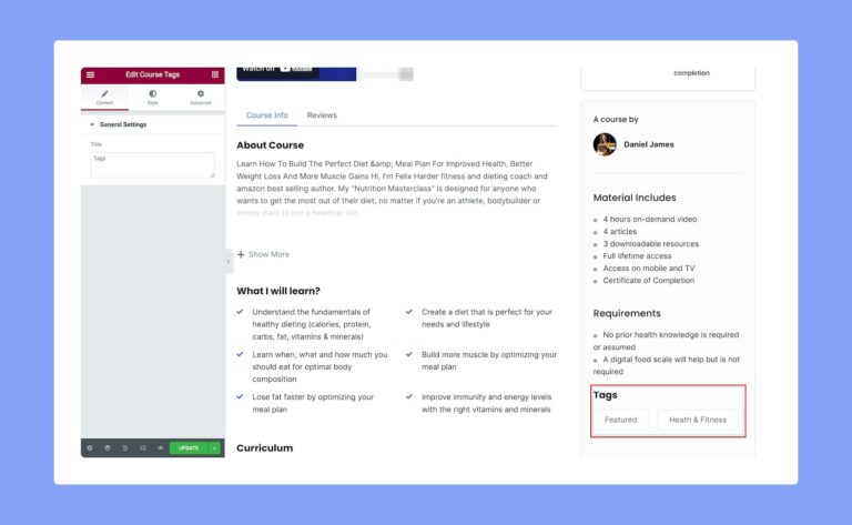Documention | Course Tags