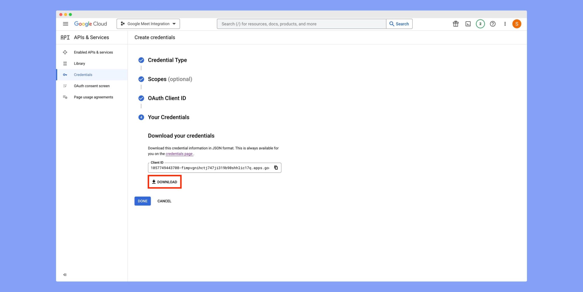 Documention | Google Meet Integration
