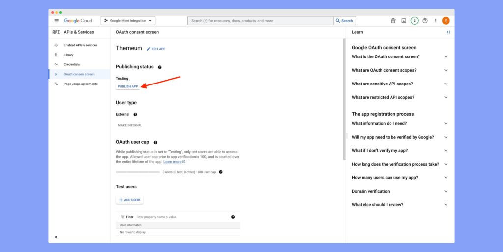 Documention | Google Meet Integration