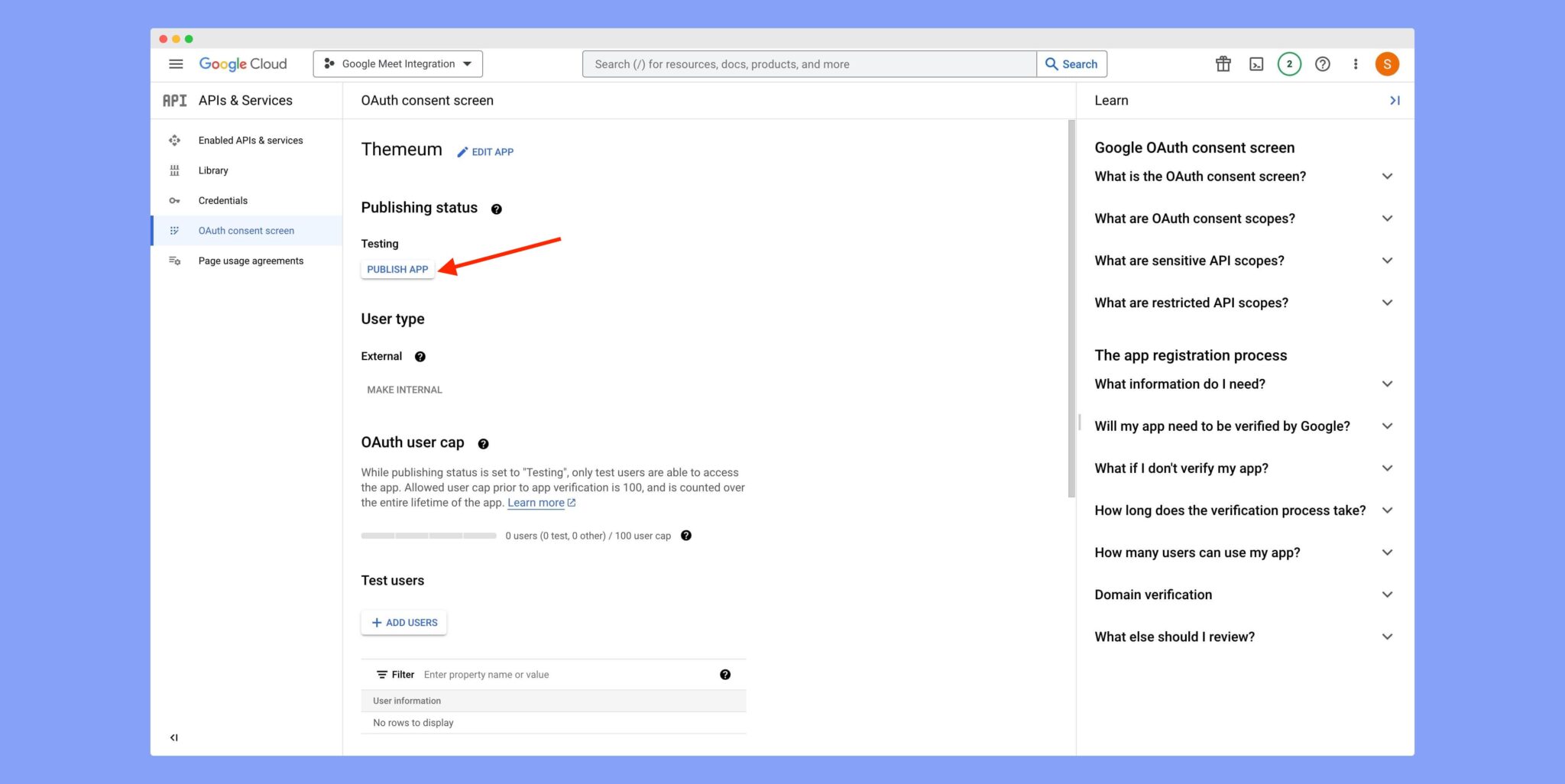 Documention | Google Meet Integration