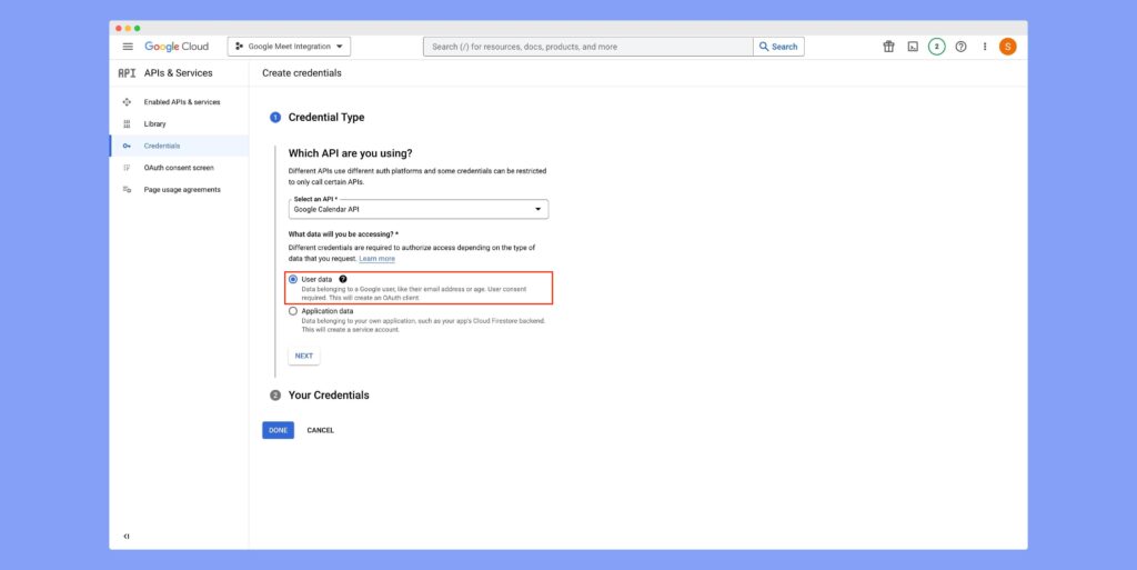 Documention | Google Meet Integration