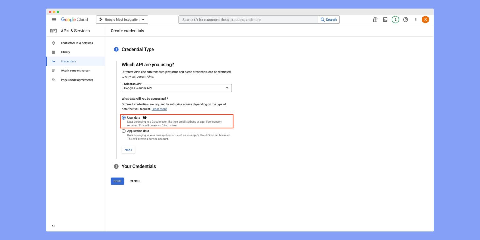 Documention | Google Meet Integration