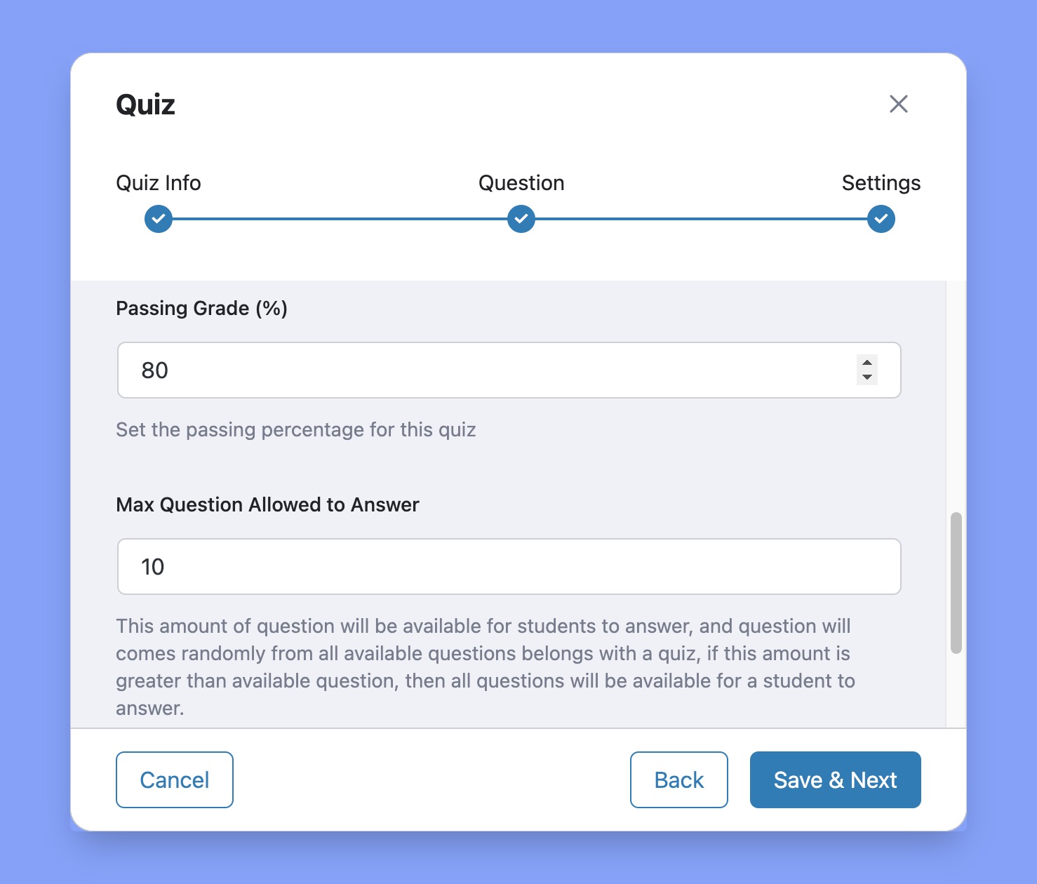 Documention | Quiz Builder