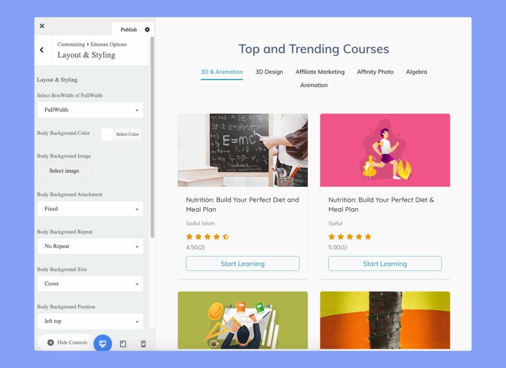 Documention | Customizing Edumax Theme