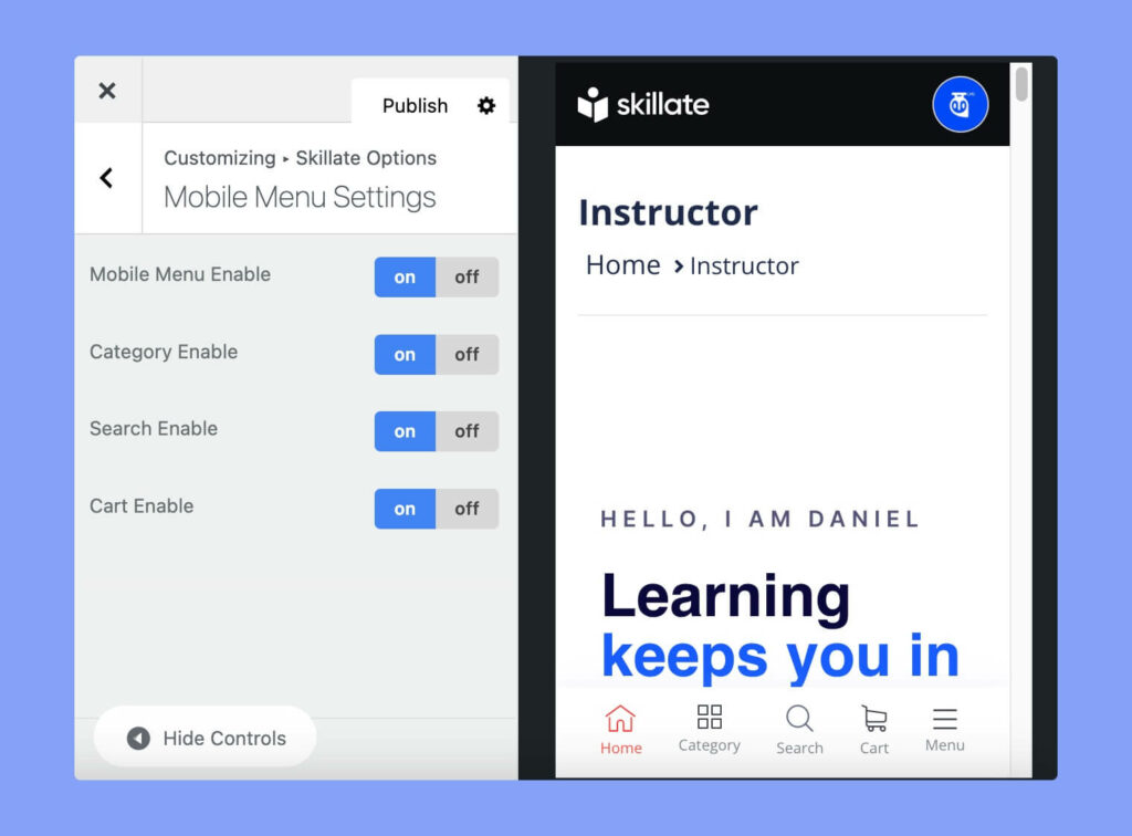 Documention | Customize Mobile Menu