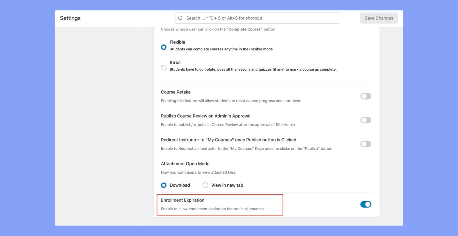 Documention | How to Set Enrollment Expiration to a Course