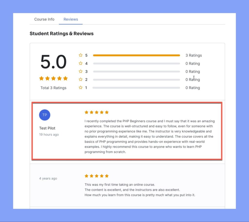 Documention | How to Approve and Manage Course Reviews in Tutor LMS