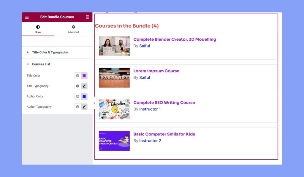 Documention | Bundle Courses