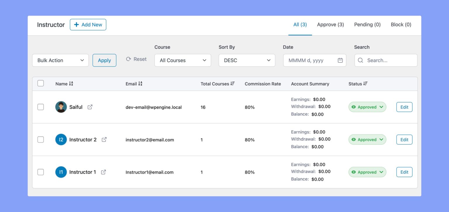 Documention | Instructors