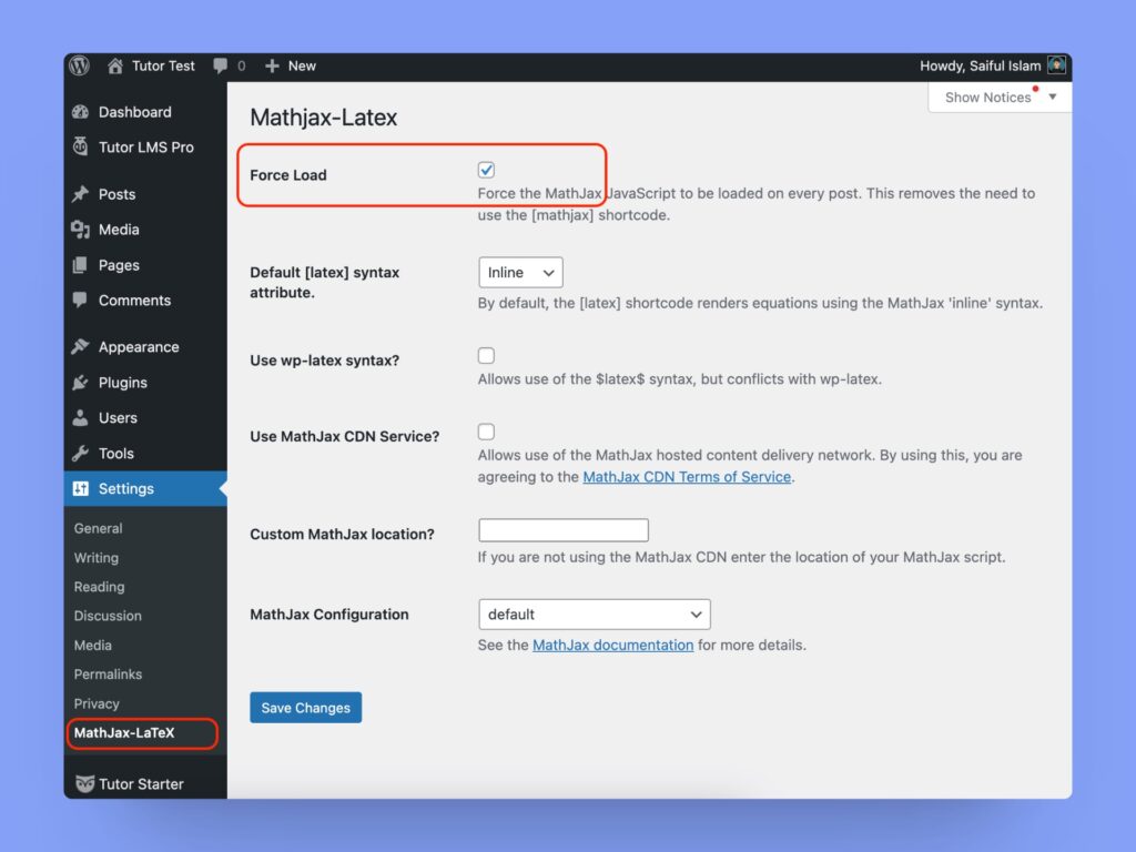 Documention | How to Add Math Equations in Tutor LMS using LaTex