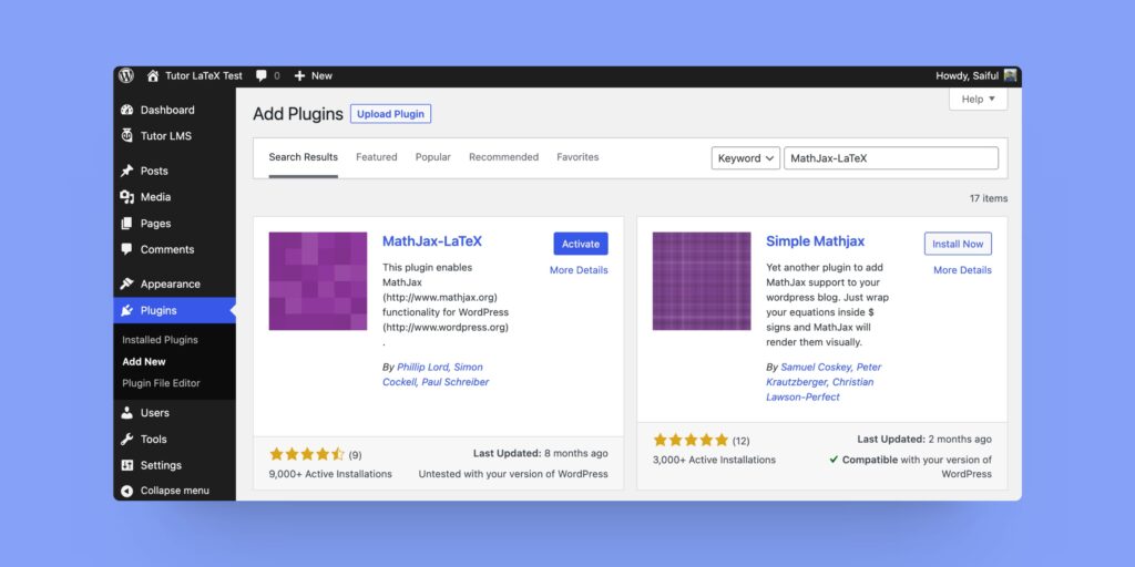 Documention | How to Add Math Equations in Tutor LMS using LaTex