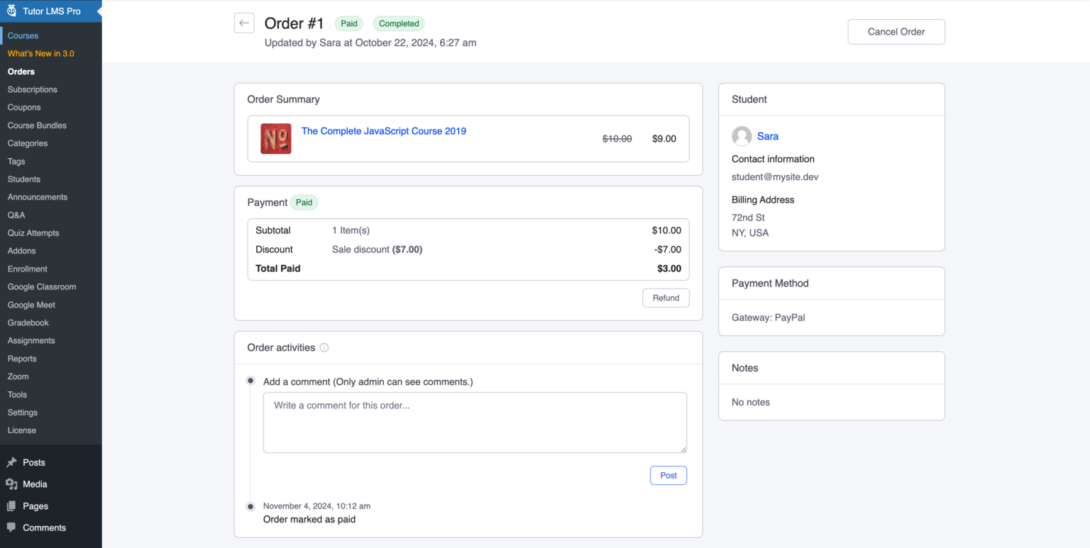 Documention | Orders