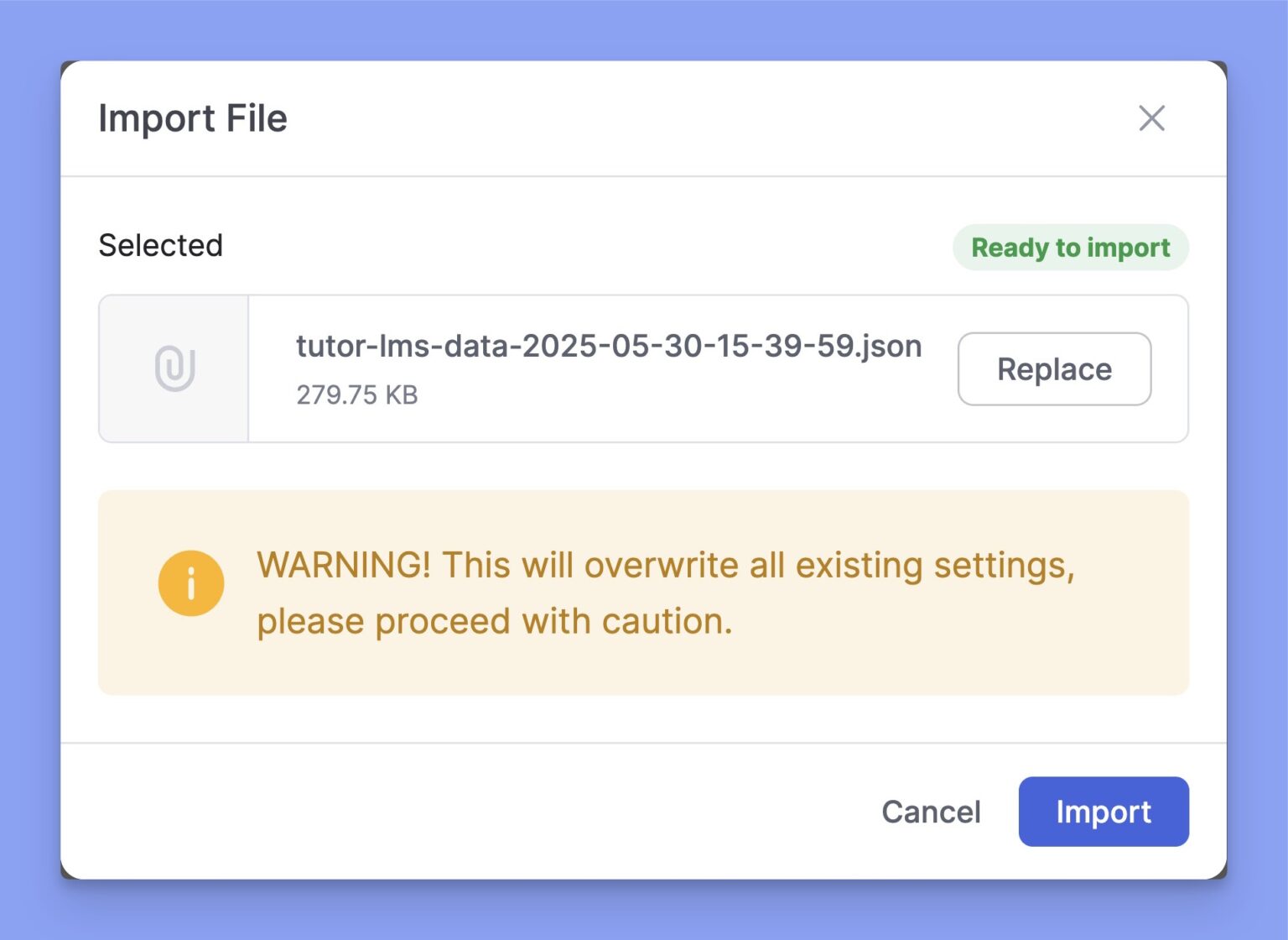Documention | How to Import Export Tutor LMS Courses