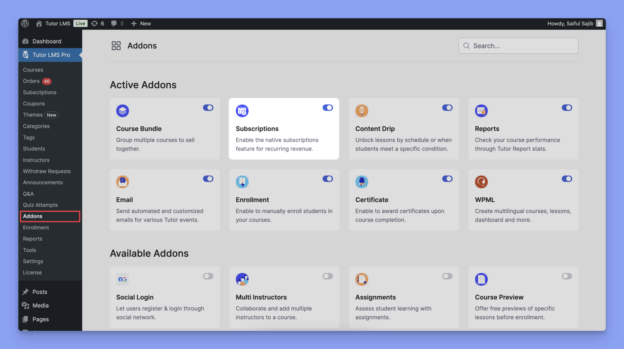 Documention | Subscriptions